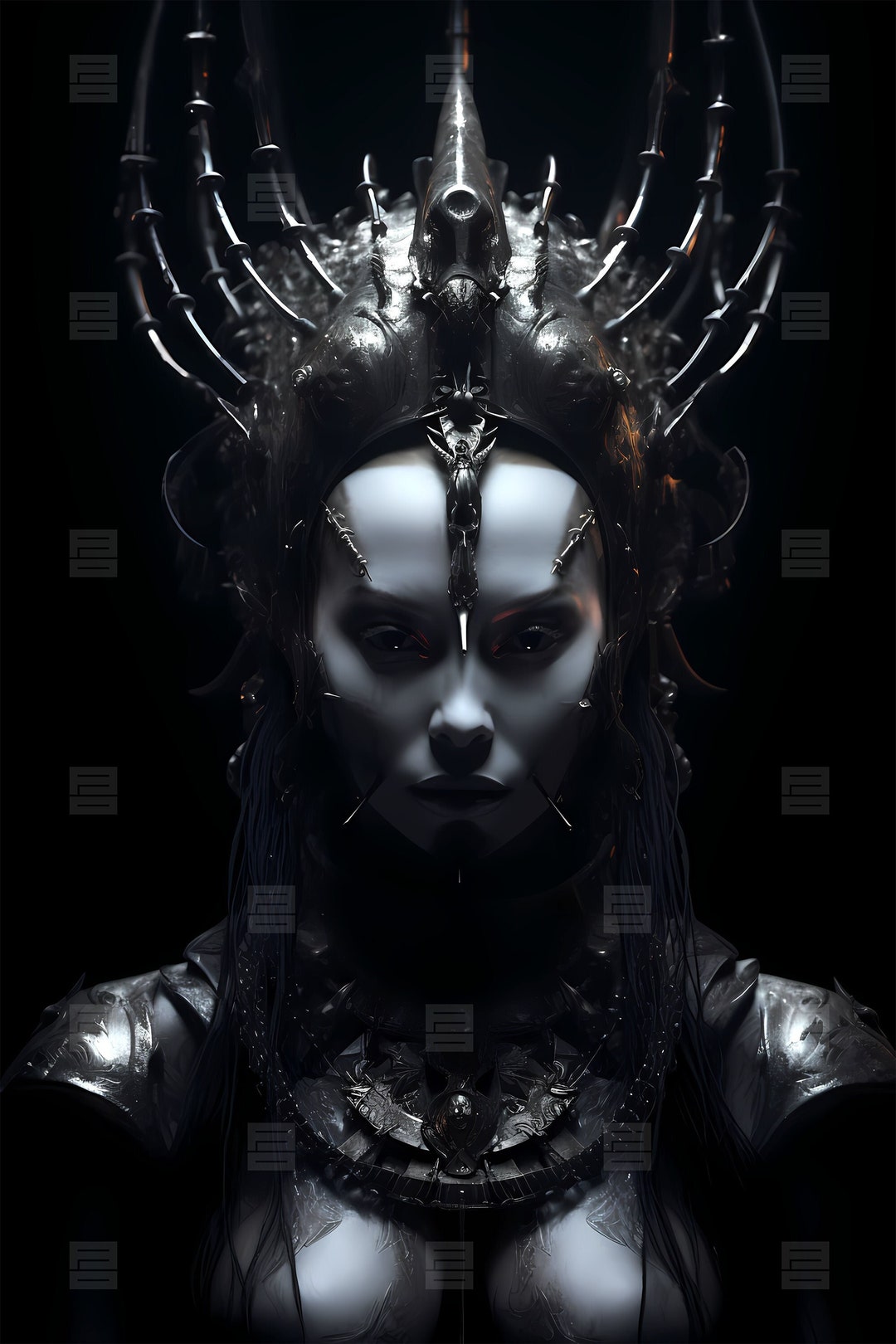 Gattica AI Female Cover Model, Sci-fi, Scifi, Sci Fi, Cyborg Queen, Alien, Crown, Romance, Space ...