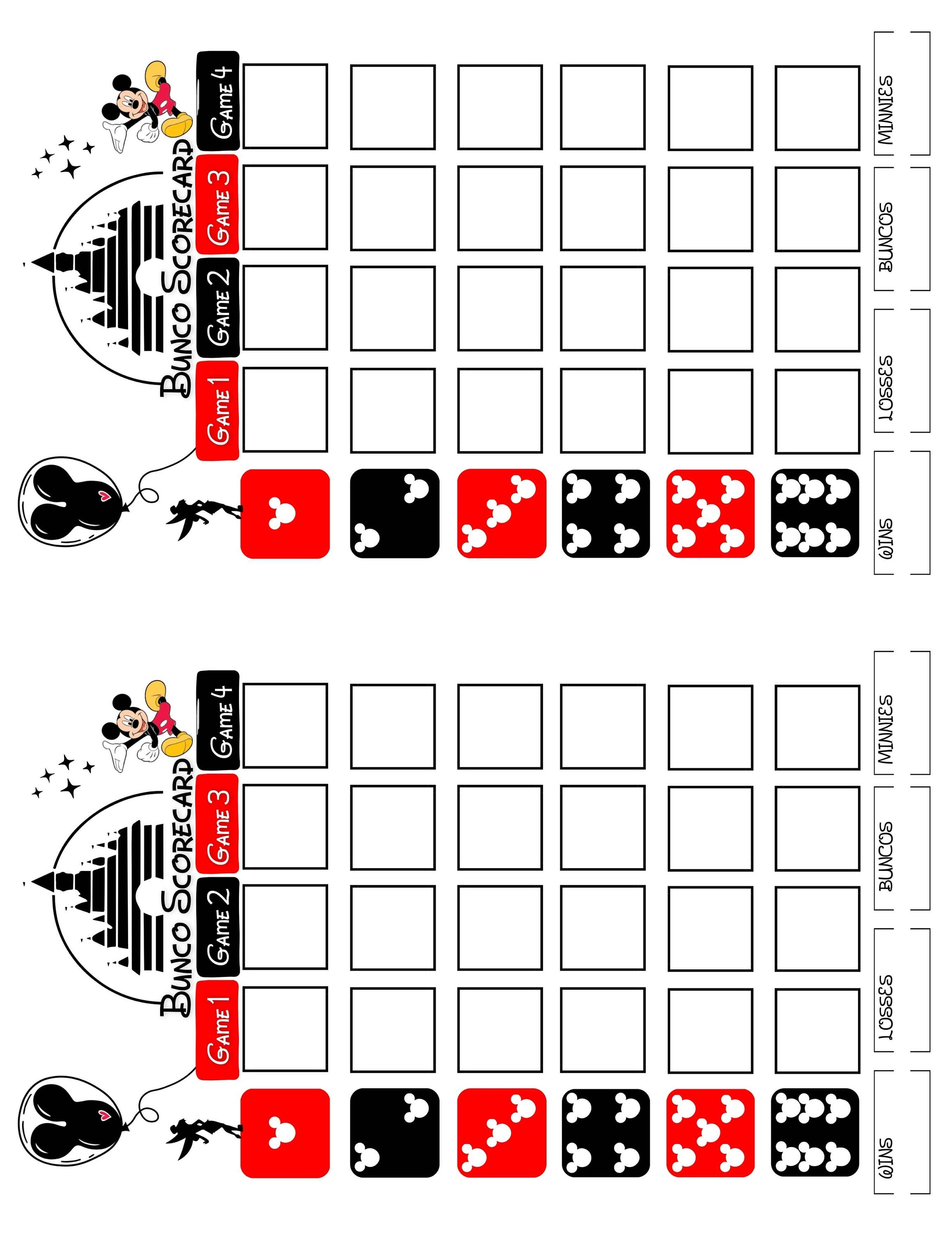 Bunco Mouse Tally Score Card Welcome Sign Food and Name Cards Bundle ...