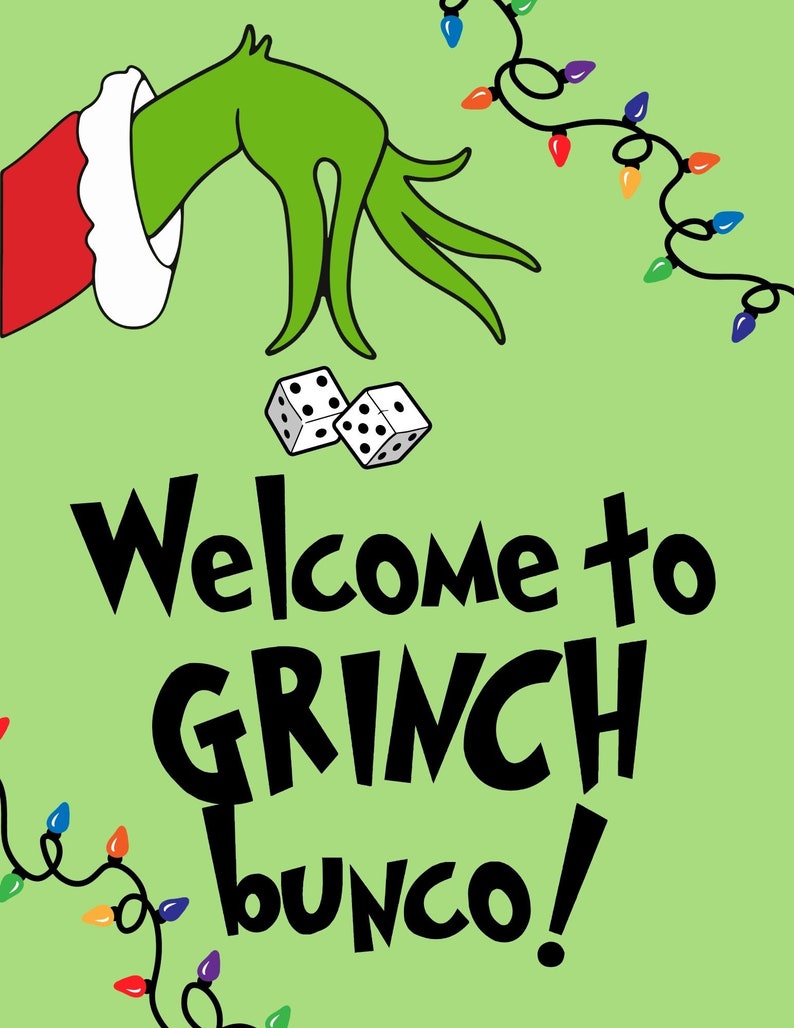 Bunco - Grinch Bunco Bundle Tally Card Scoresheets Canva Link Instant ...