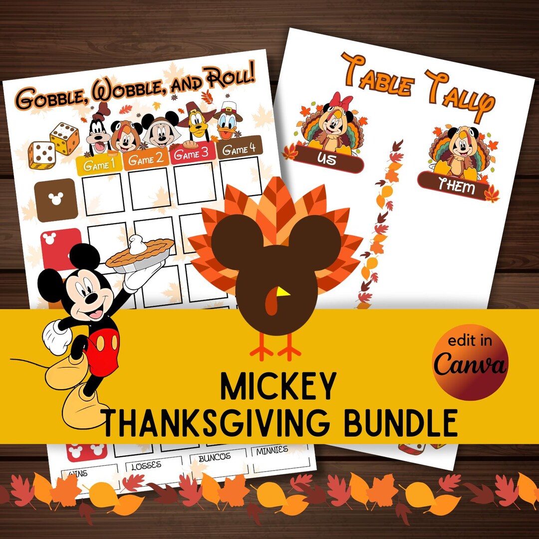 Bunco - Mouse Thanksgiving Tally Card Score Sheet Name Food Cards Photo ...