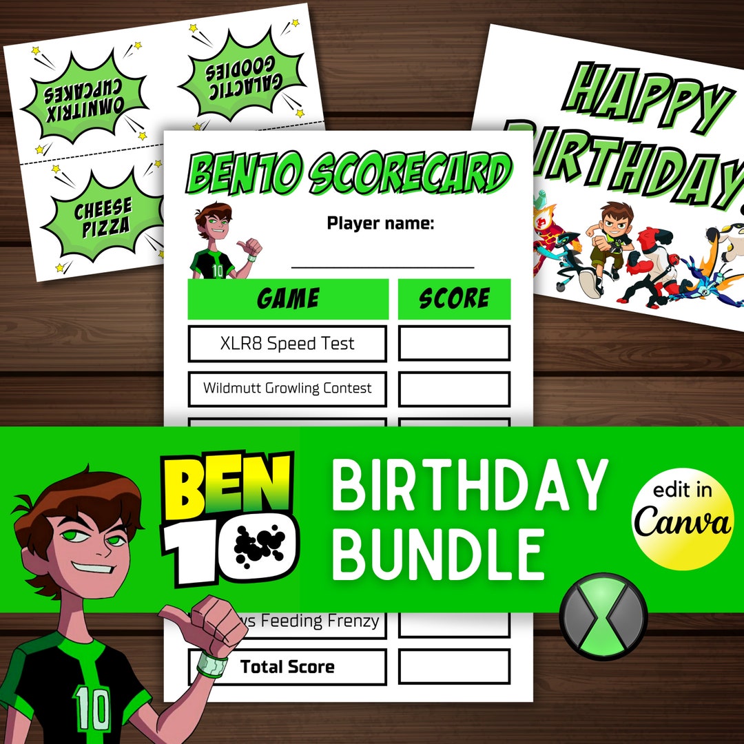 Ben 10 Birthday Bundle / Printable / Customize in Canva - Food Labels ...