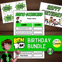 Ben 10 Birthday Banner | Printable Cartoon Party Decor (digital File ...