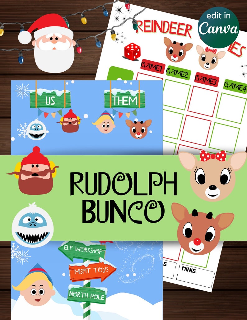 Bunco - Rudolph the Red Nosed Reindeer Bunco Set Bumble Digital ...