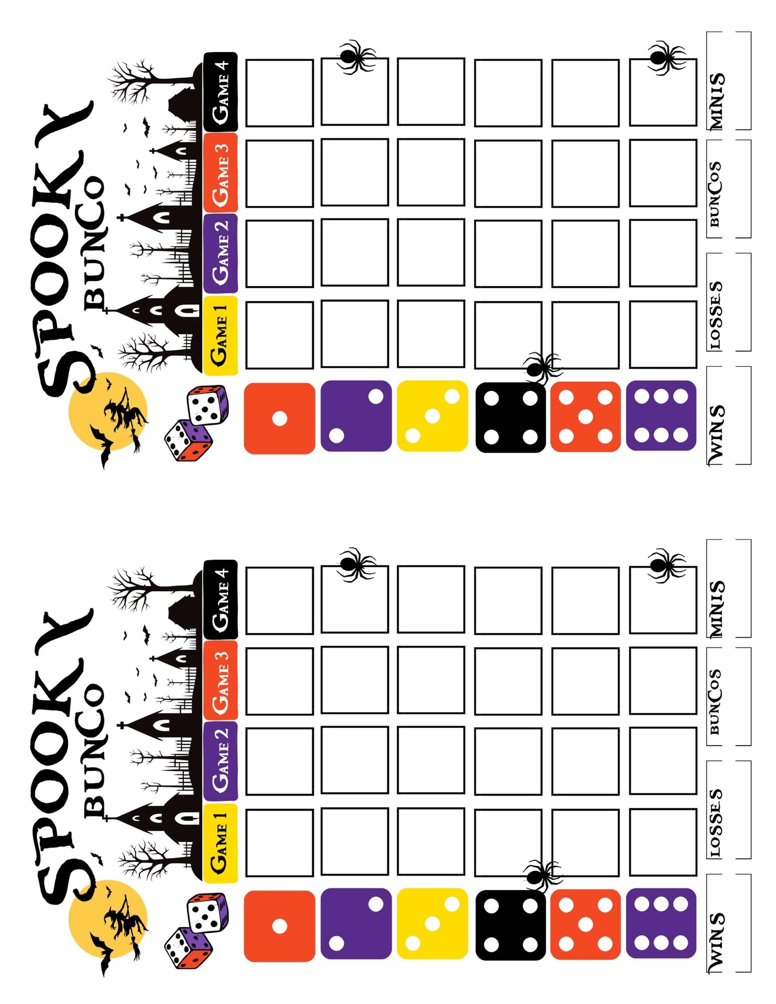 Halloween Spooky Bunco Bundle: Score Sheet, Photo Props (canva Editable ...