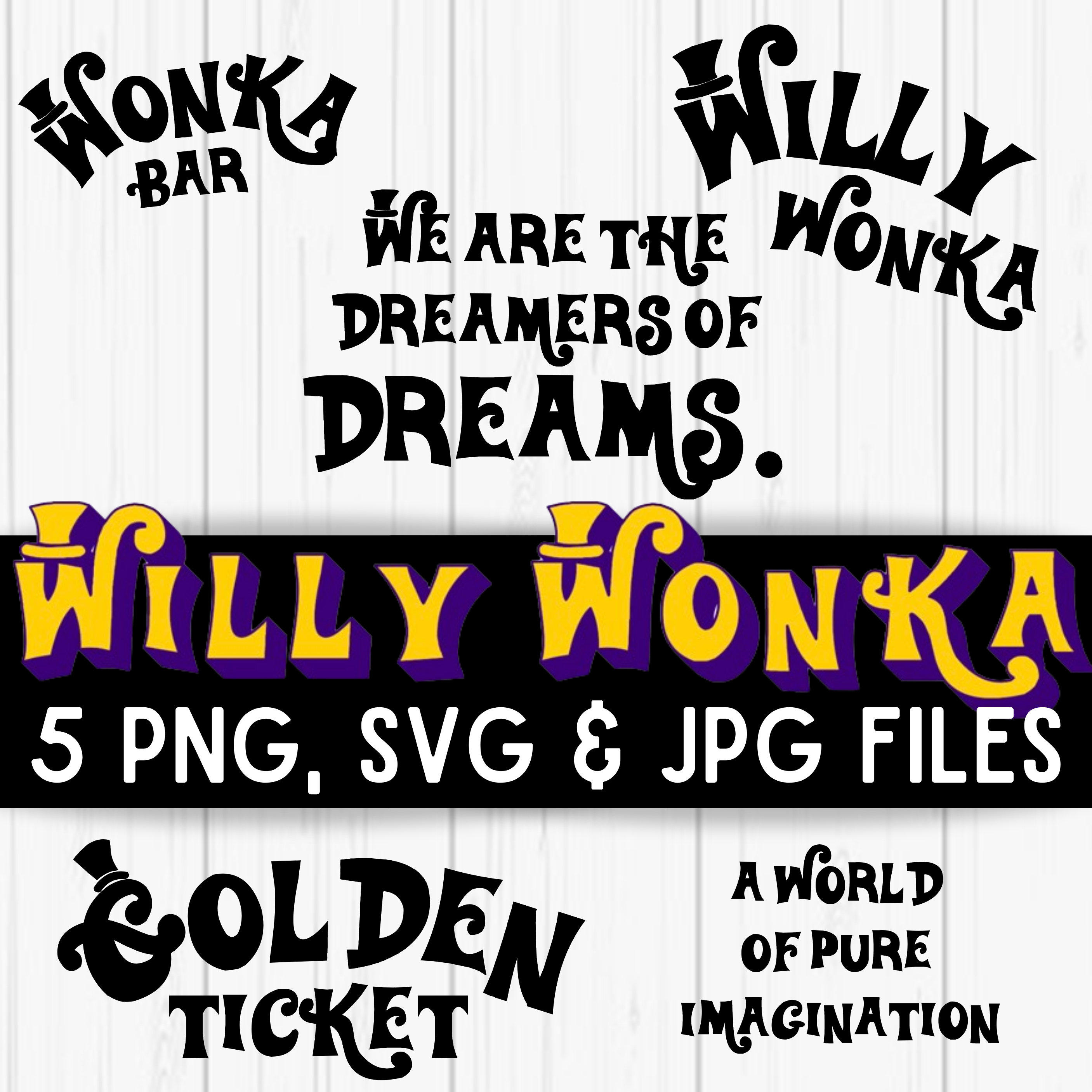Willy Wonka - 5 PDG SVG PNG Files - Etsy
