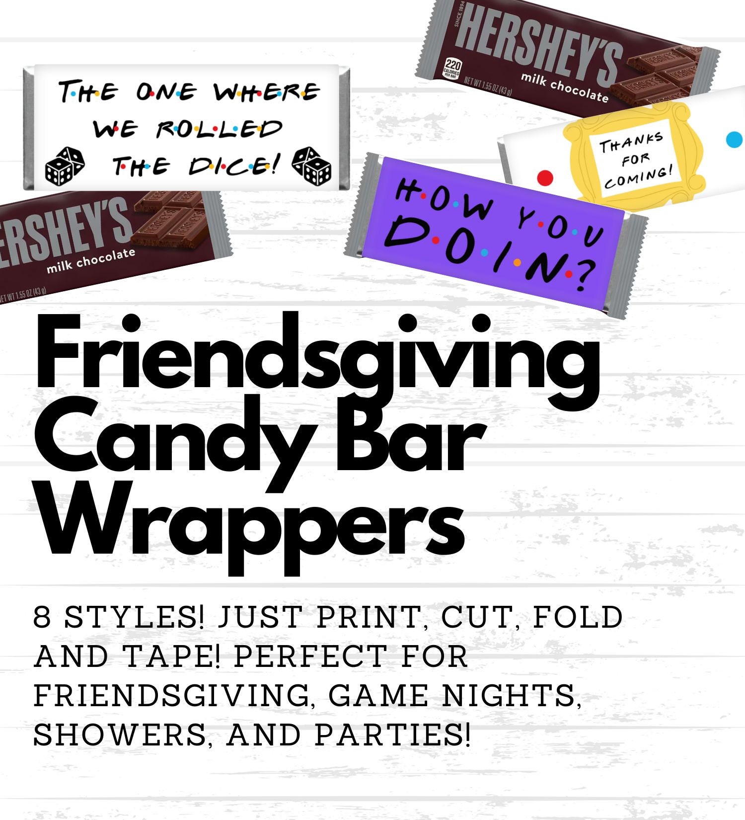 Friendsgiving Candy Bar Wrappers Digital Download - 8 Styles! - Etsy