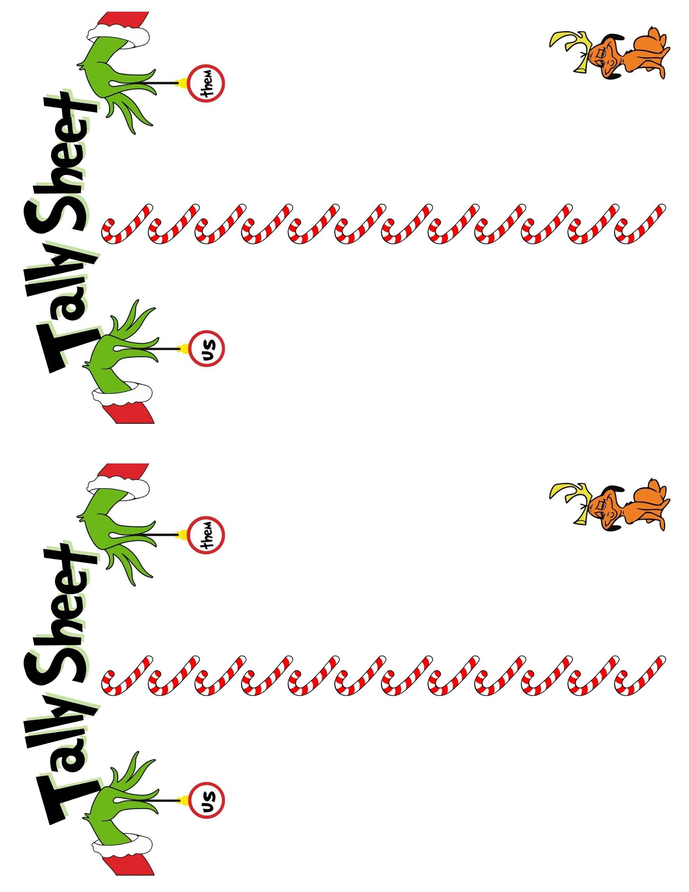 Bunco - Grinch Bunco Bundle Tally Card Scoresheets Canva Link Instant ...