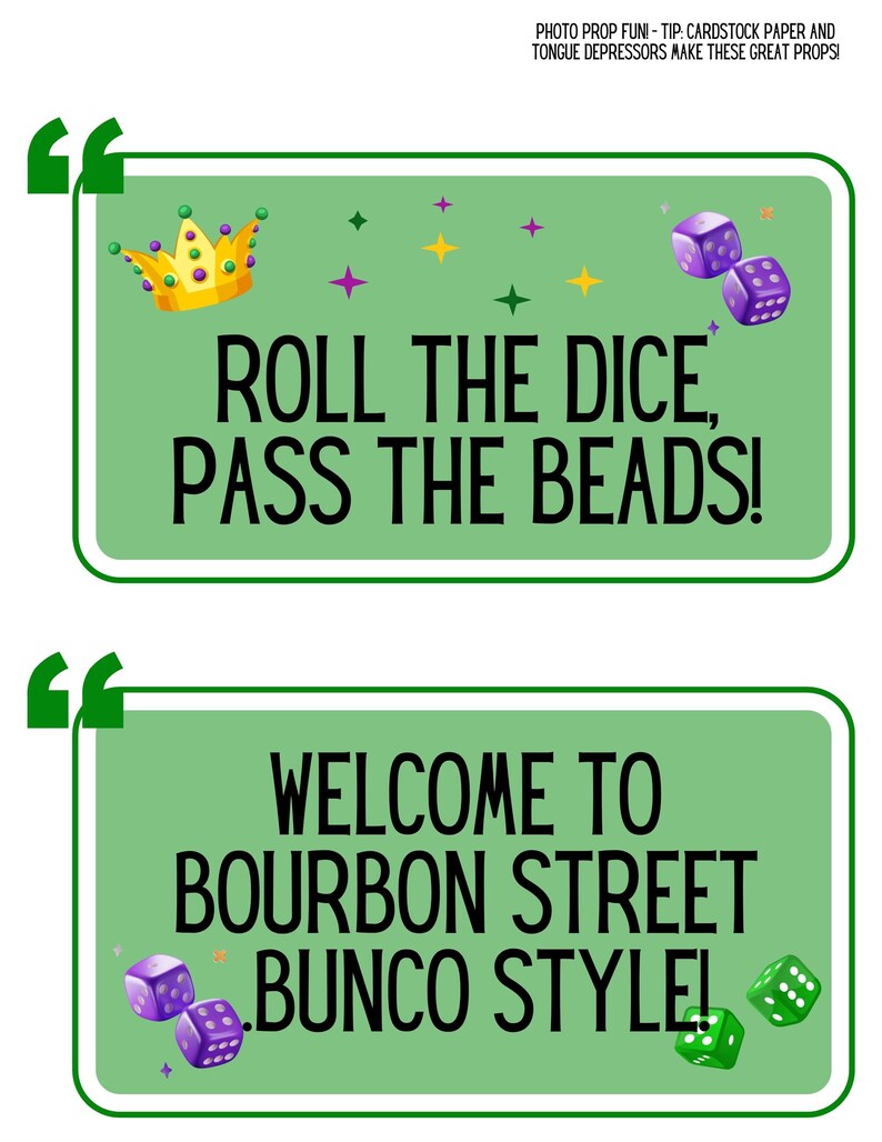 Bunco - Mardi Gras Bunco Bundle Tally Card Scoresheets Canva Link ...
