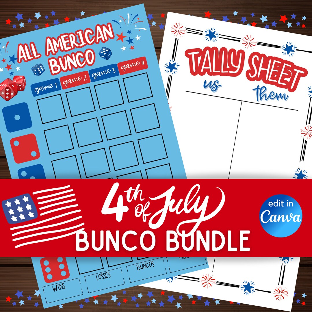 American Flag Bunco Bundle: 4th of July Party Kit (digital Download) - Etsy