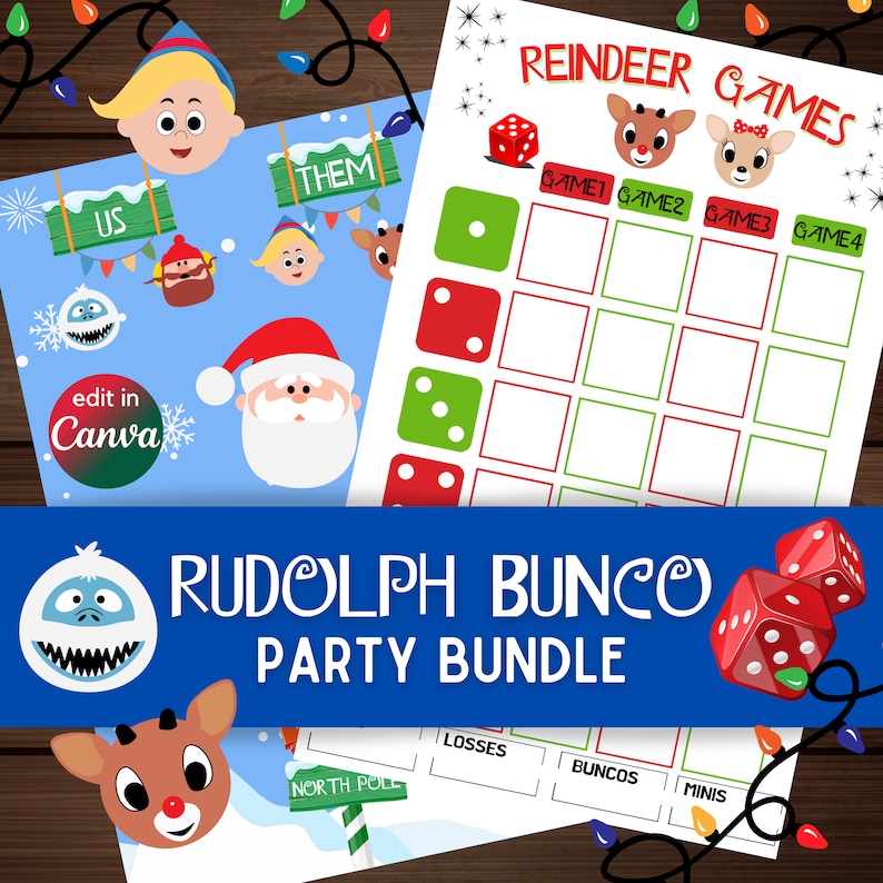 Bunco - Rudolph the Red Nosed Reindeer Bunco Set Bumble Digital ...