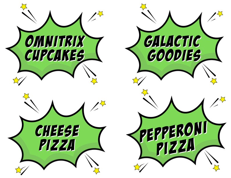 Ben 10 Birthday Bundle / Printable / Customize in Canva Food Labels ...