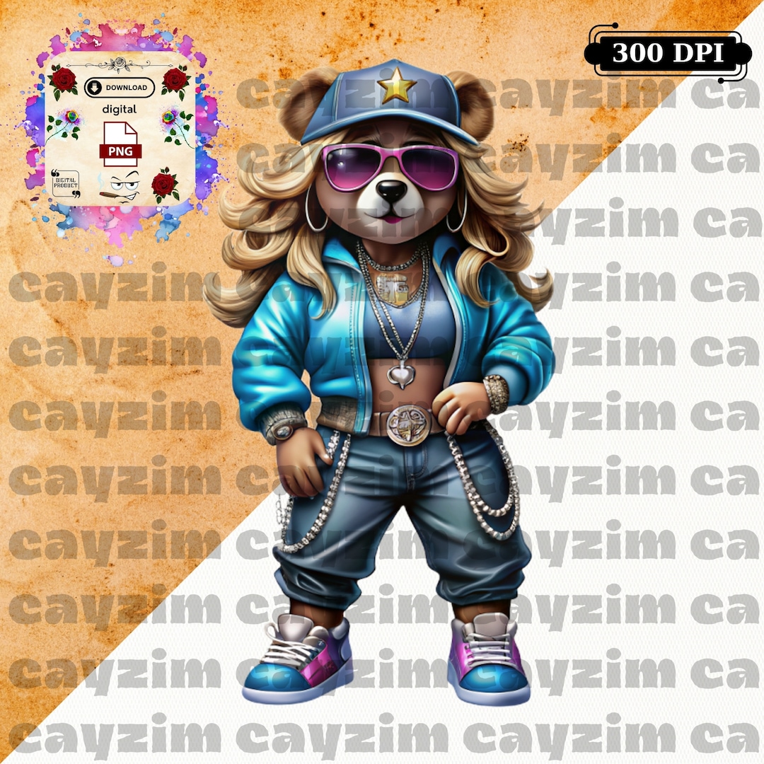 Gangster Bear Png, Urban Style Girl Bear, Ganster Girl, Street Trap ...