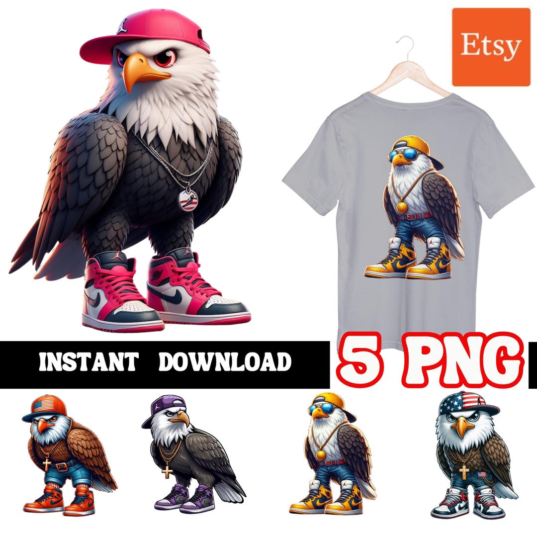 Gangster Bald Eagle | Urban Eagle | Vagrant Trap Design | Fantasy Fan ...