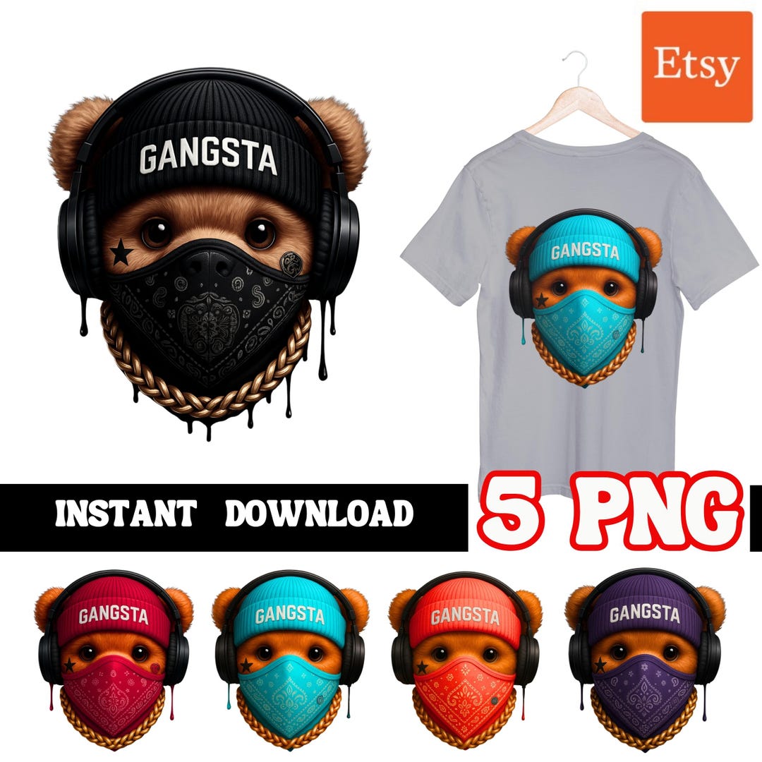 Ski Mask Teddy Bear Png | Gangster Trap | Plug Mafia | Mob Crime ...