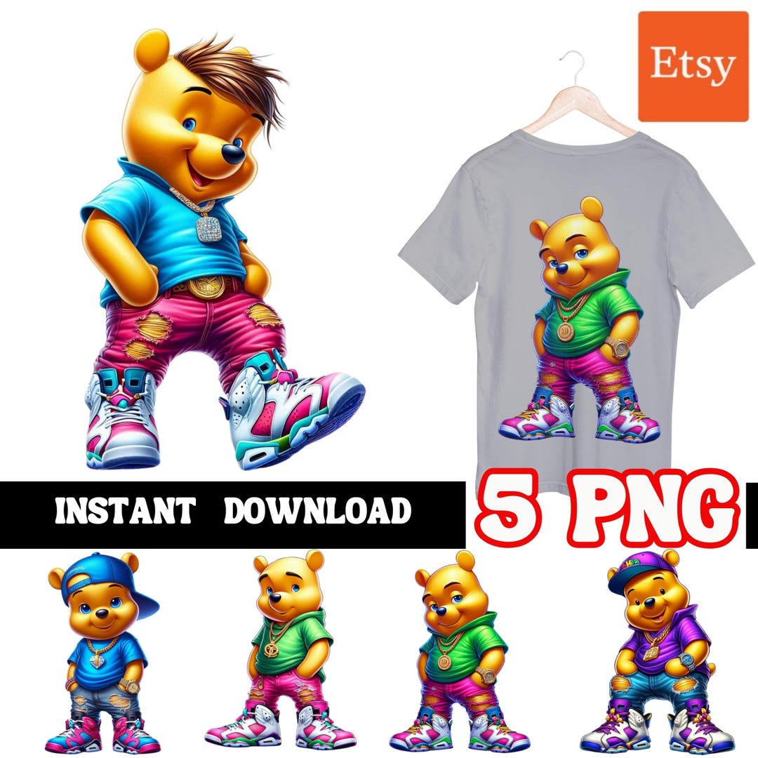 Gangster Pooh | Urban Cute Pooh | Gangster Trap Designs | Fantasy Fan ...