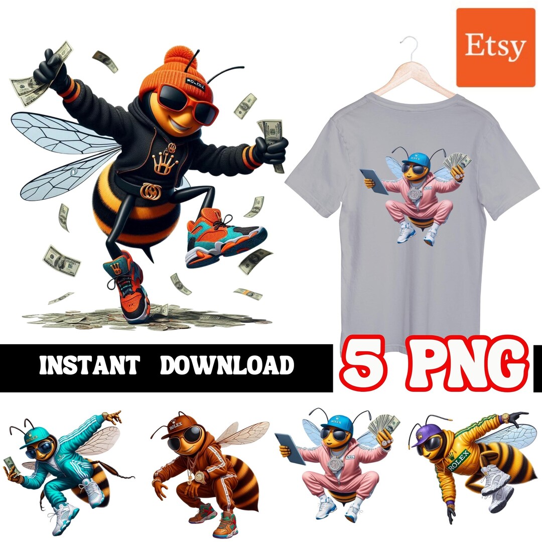 Cool Bees Doing Acrobatic Moves | Urban Bee | Gangster Trap Designs | Gangster Fan Art | Digital ...