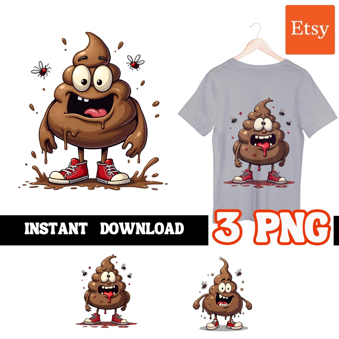 DIGITAL DOWNLOAD Smiling Poop Emoji With Middle Finger , Png , Funny ...