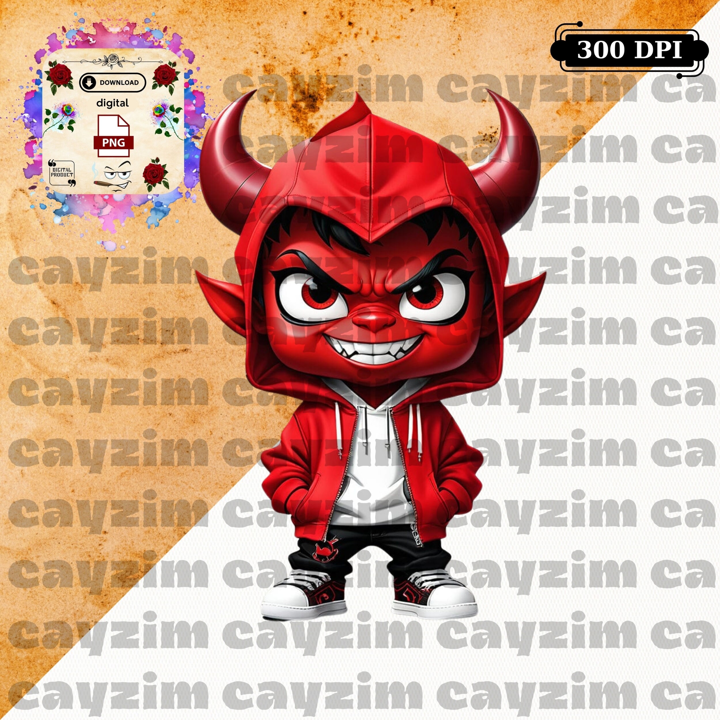 Tiny Devil Urban Devil Traps Vagrant Fan Art Sublimation Hiphop T ...
