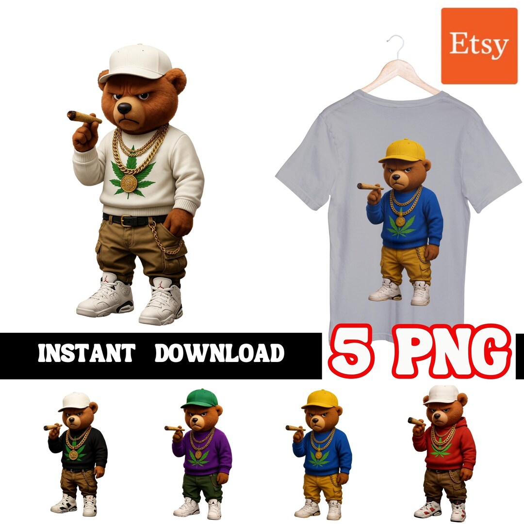 Teddy Bear Stoner Bundle PNG, 420 Themed, Marijuana Themed, Cannabis ...