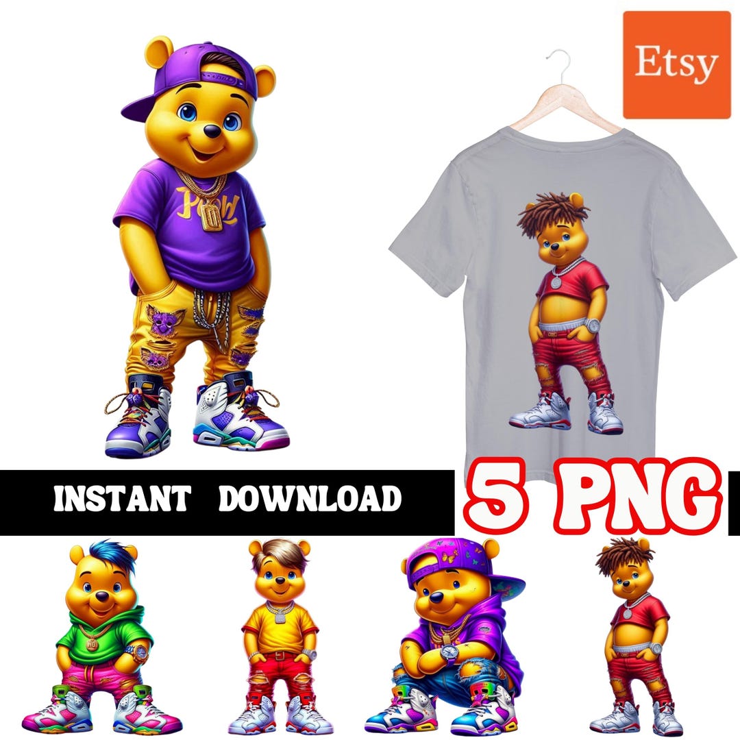 Gangster Pooh | Urban Cute Pooh | Gangster Trap Designs | Fantasy Fan ...