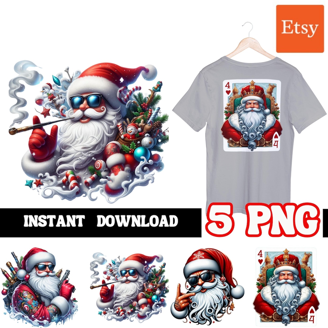 Cool Father Christmas Urban Santa Claus Gangster Trap Designs Gangster ...