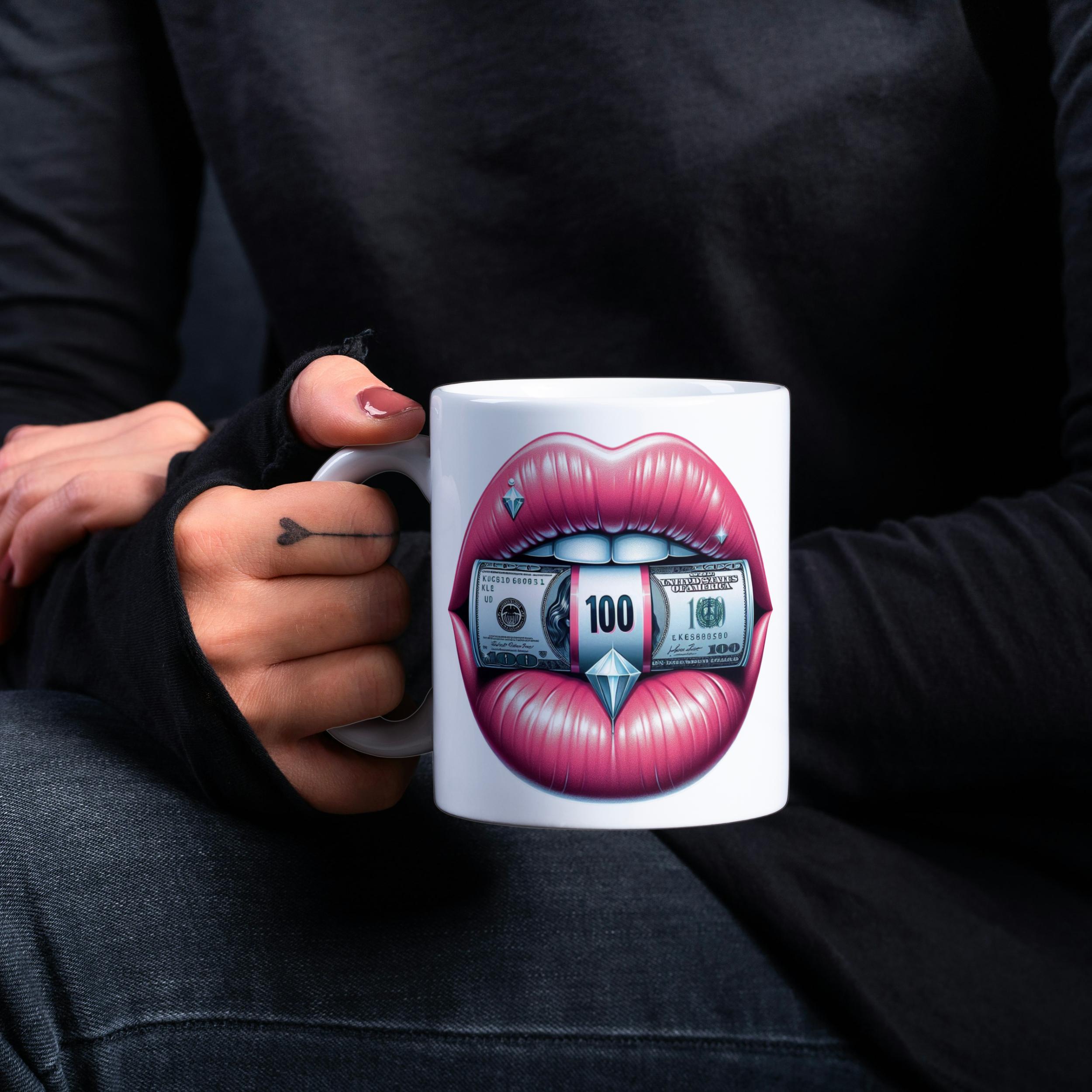 100 Dollar Bill Lips Png Sublimation Design | Digital Art Lips Png ...