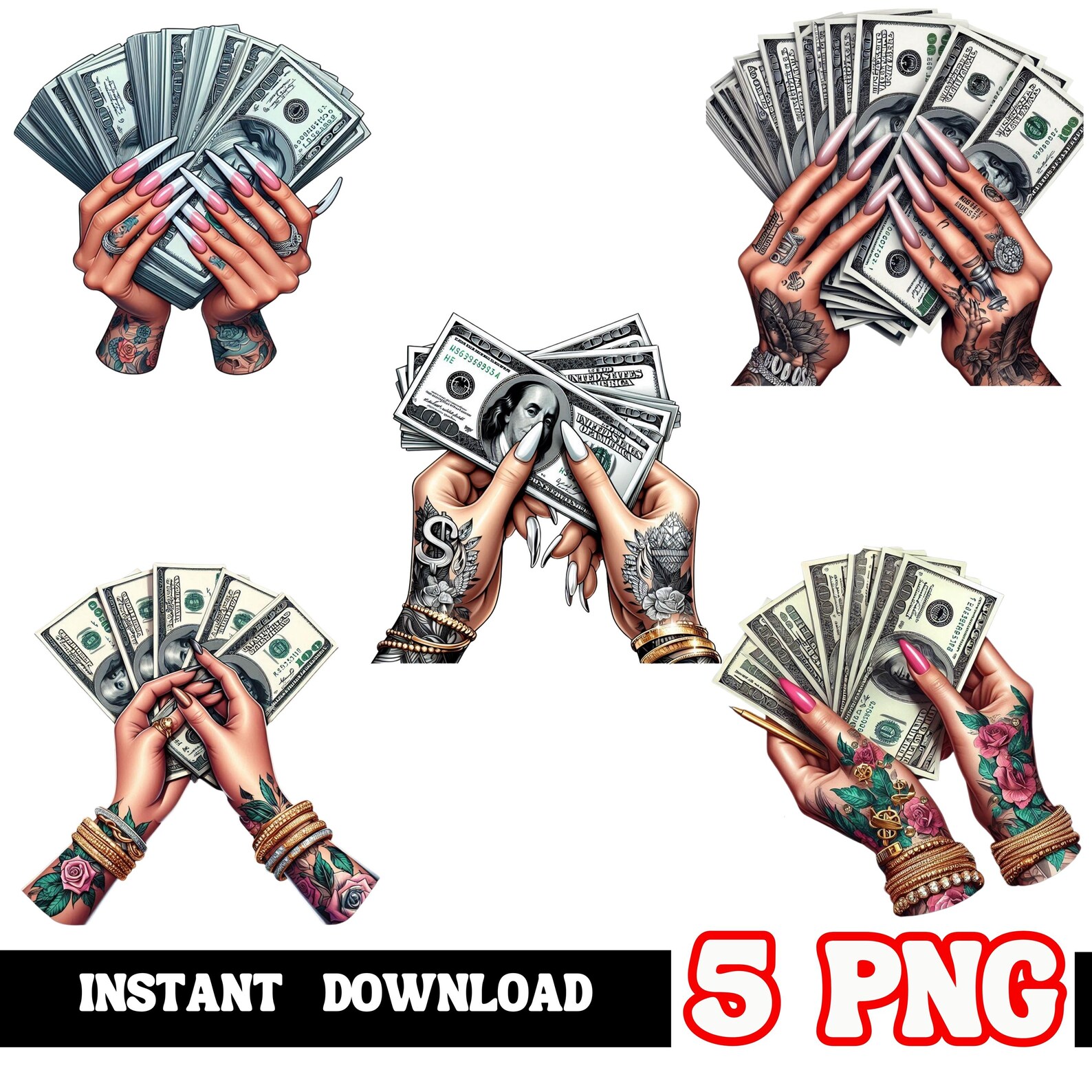 Money Png, Stack of Money Png | Money Clipart | Woman Holding Money Png | Womens Hand Png | Long ...