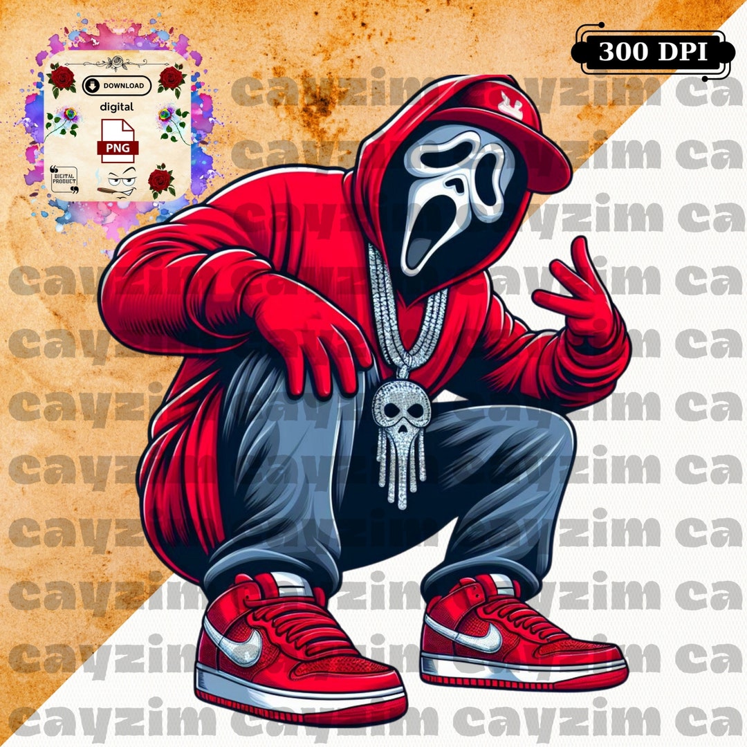 Gangster Ghostface Urban Trap Designs Vagrant Fan Art Sublimation ...