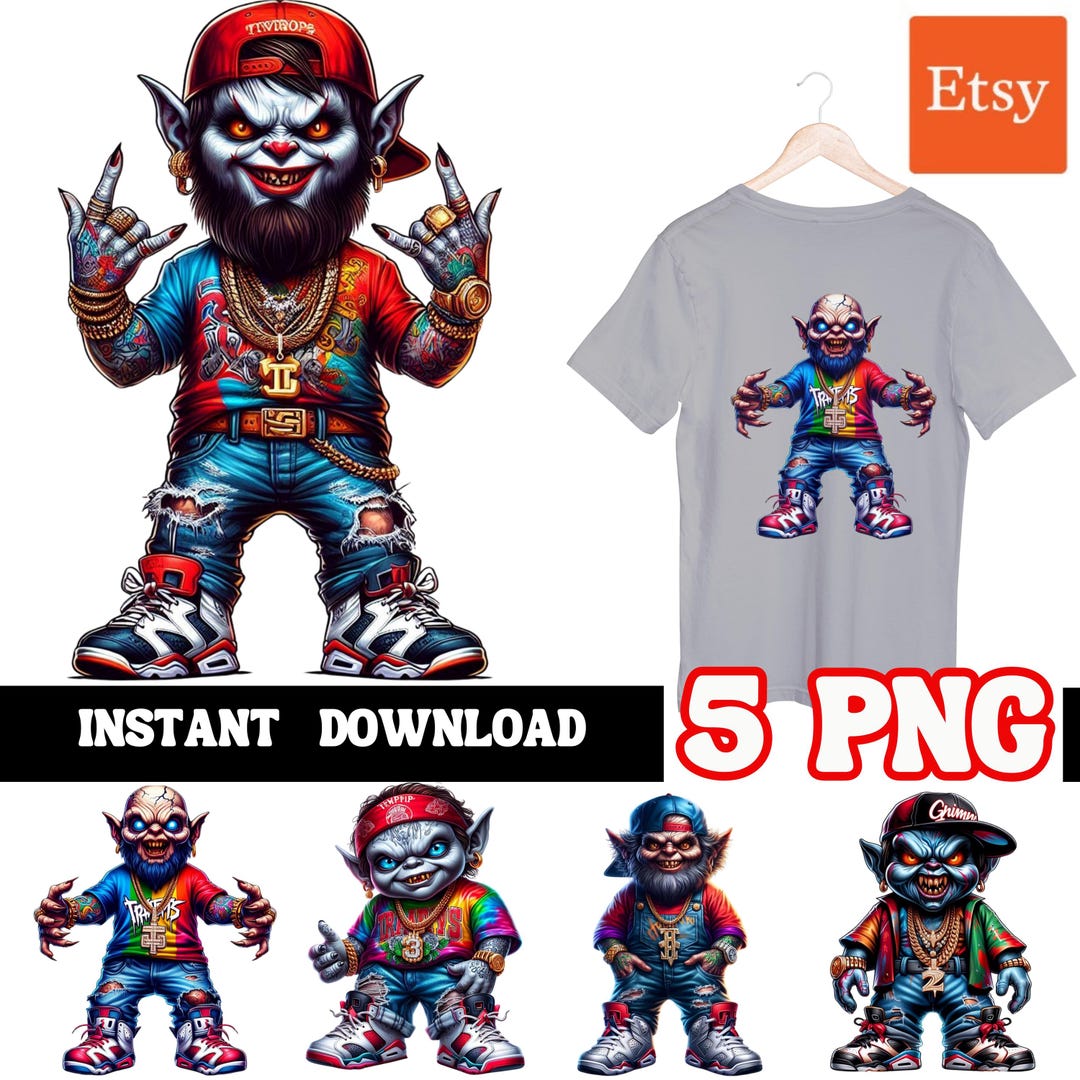 Urban Horror Dwarf PNG: Gangster Fan Art Designs (5 PNG) - Etsy Canada