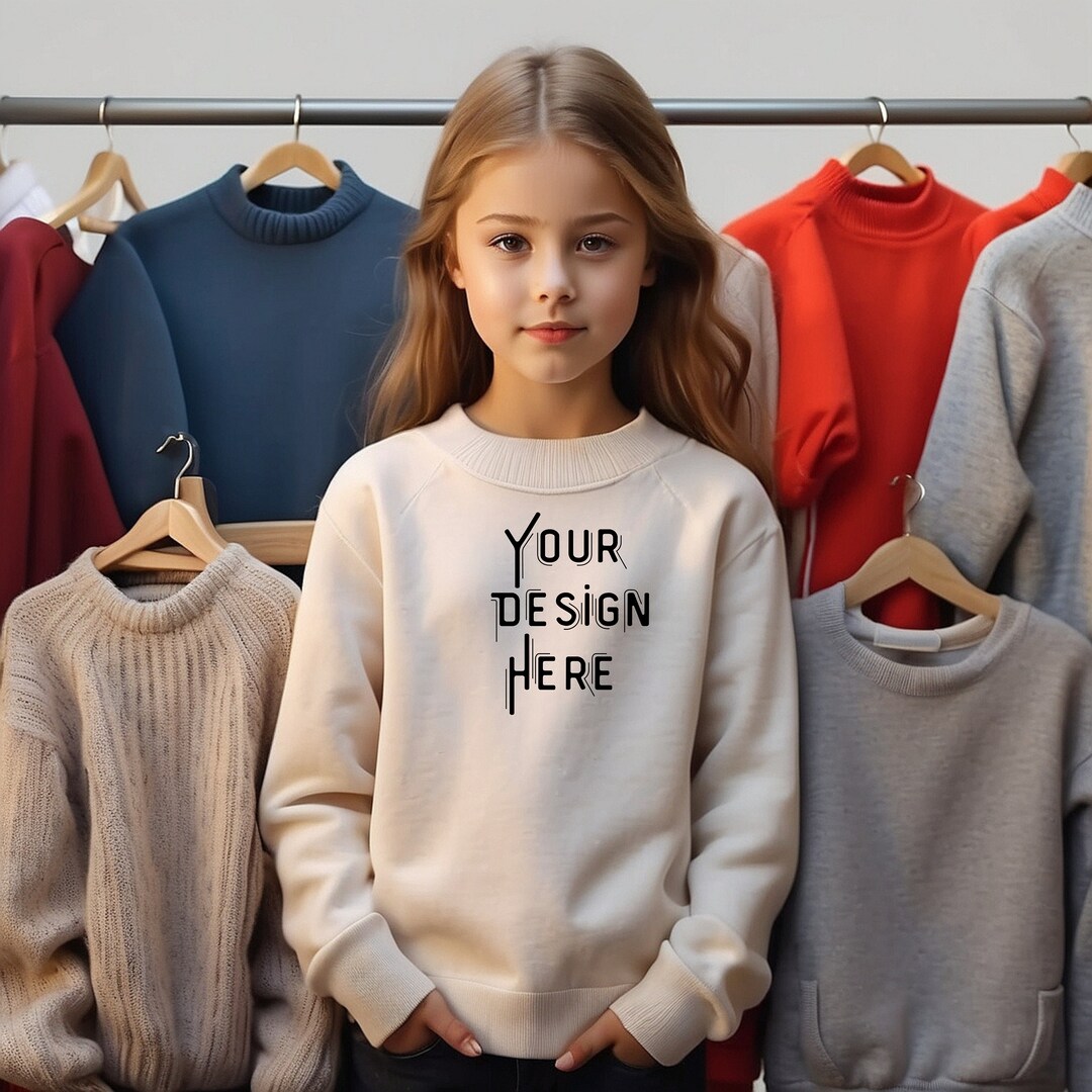 Daily Life Model, Child Model, Gildan 180B, White Sweater, White Model ...