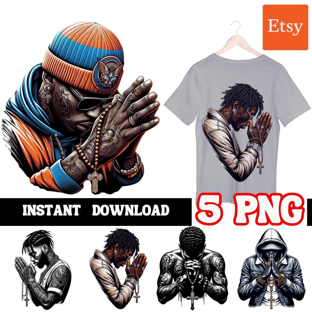 Praying Gangster PNG: Christian Silhouette Design (digital Download) - Etsy