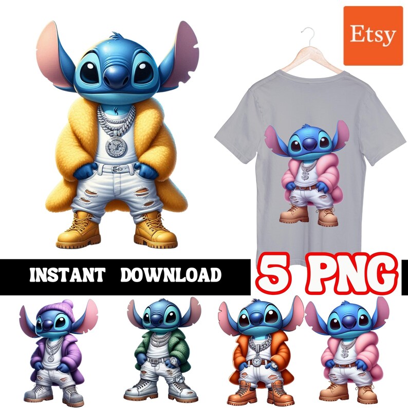 Cute Stitch Urban Cool Stitch Png Gangstertrap Designs Gangster Fan Art ...