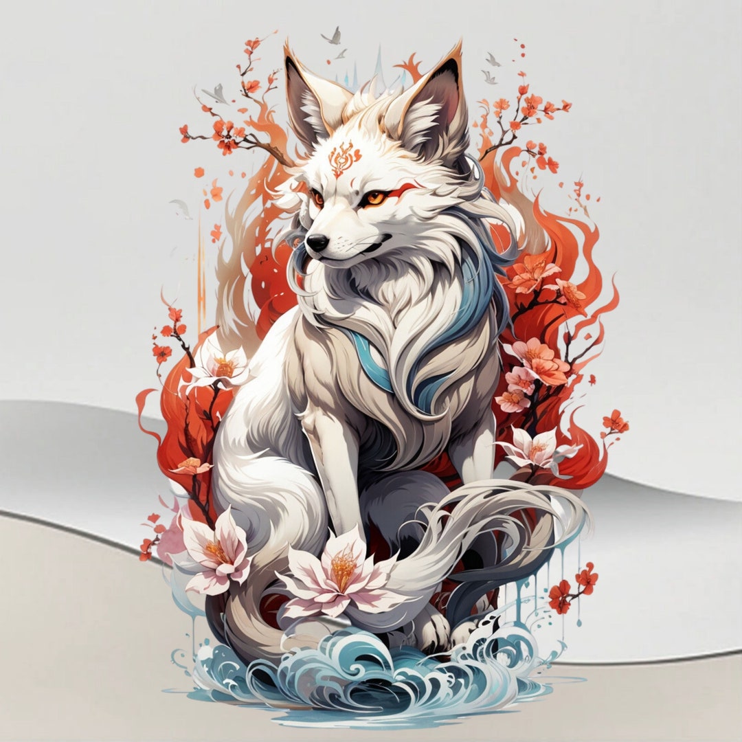 3D Rendered Fox Image Splash Art Fusion Vivid Colors - Etsy