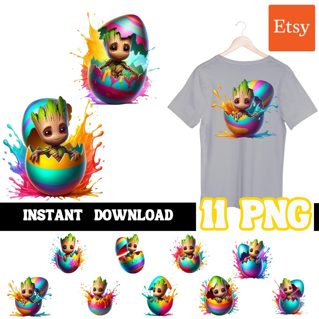 Baby Groot Easter Egg Watercolor Splash | Urban Cute Groot | Gangster ...