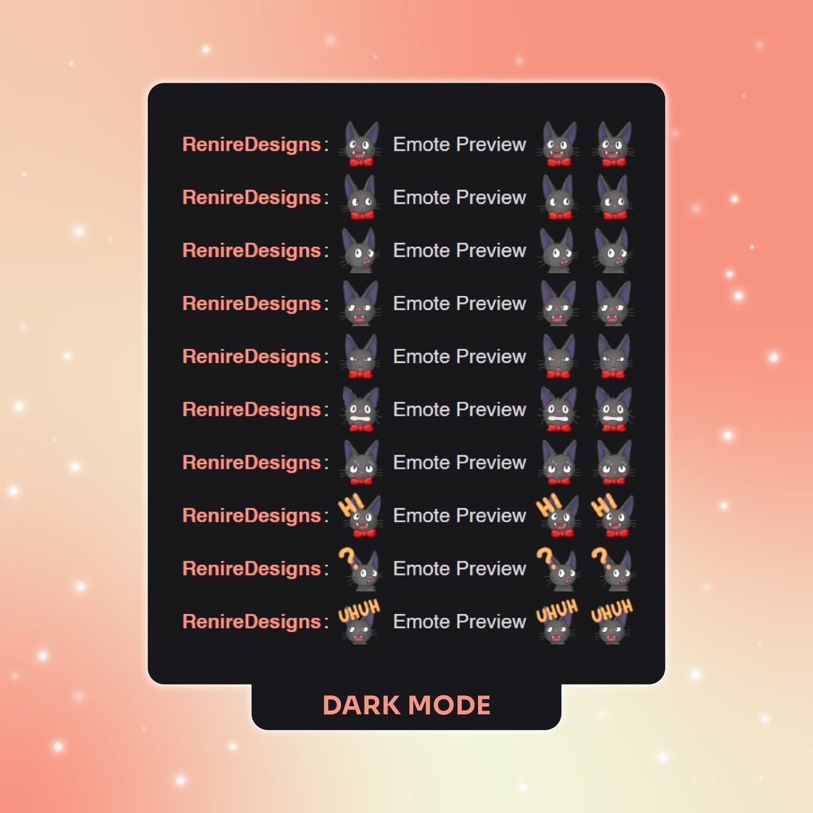 Jiji Emote Pack for Twitch/discord/youtube | Studio Ghibli Style Emote ...