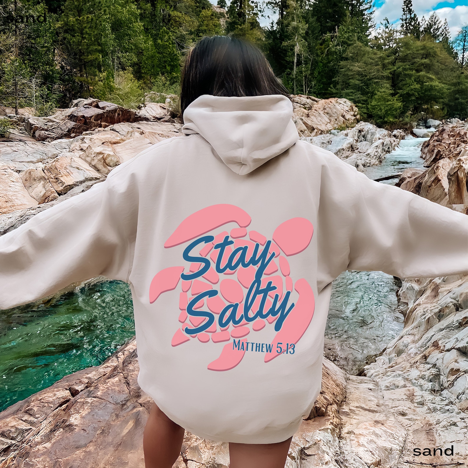 Stay Salty Hoodie Sea Turtle Hoodie Beachy Sweatshirt Sunset Summer ...