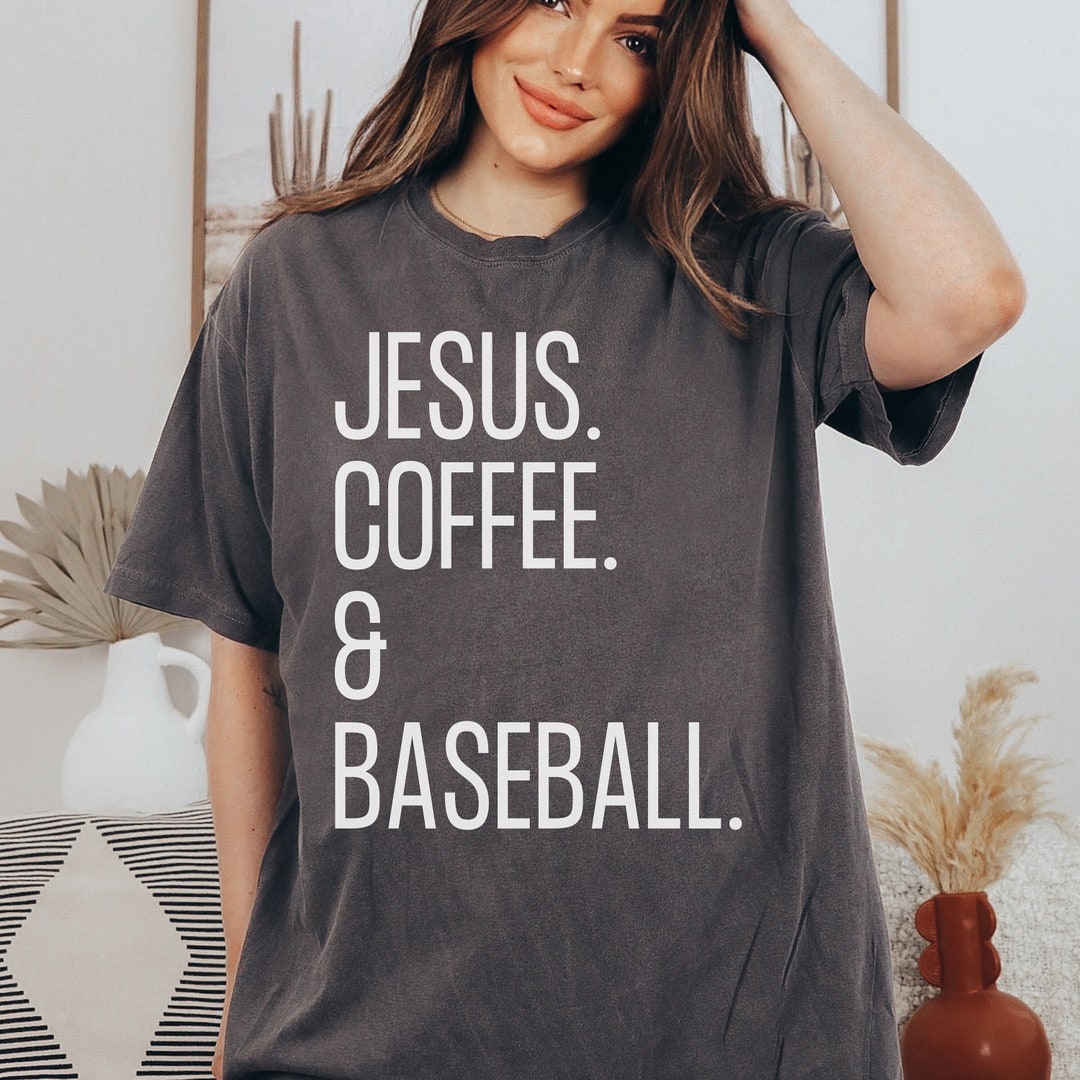 Jesus Coffee and Baseball Shirt Baseball Wife Shirt Christian Baseball ...