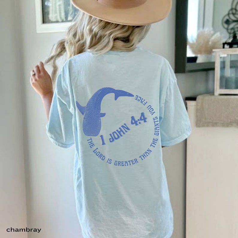 Whale Shark Shirt Ocean Inspired Style Christian Merch Faith Over Fear ...