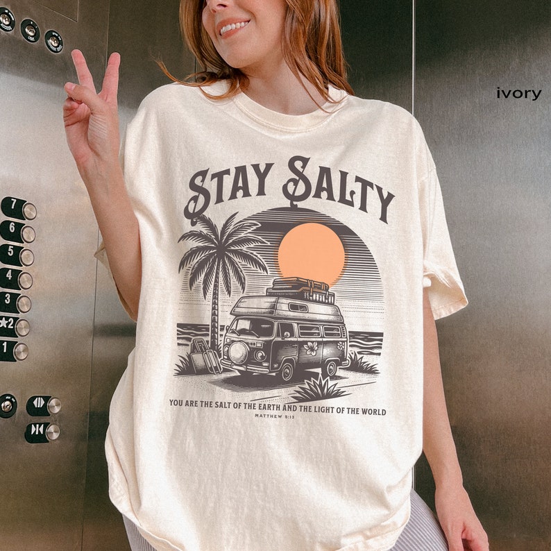 Stay Salty Beachy Shirt Ocean Inspired Style Salty and Lit Christian ...