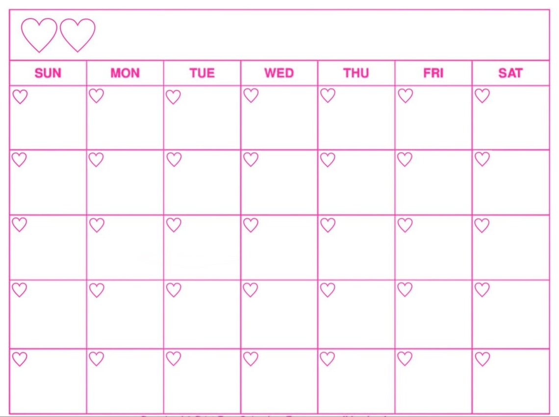 Pink Calendar - Etsy