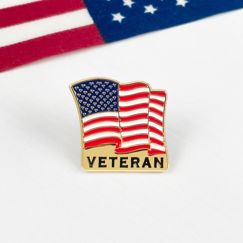 Bold Veteran Flag Pin - Etsy