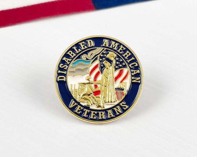 Disabled Veteran Emblem Pin Back Buttons, Backpack Pins, Jacket Buttons ...
