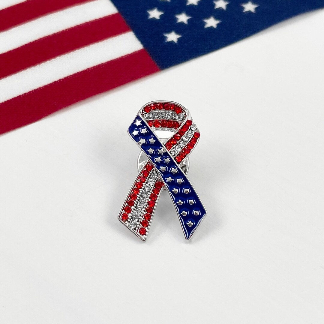 Adorable American Ribbon Pin - Etsy
