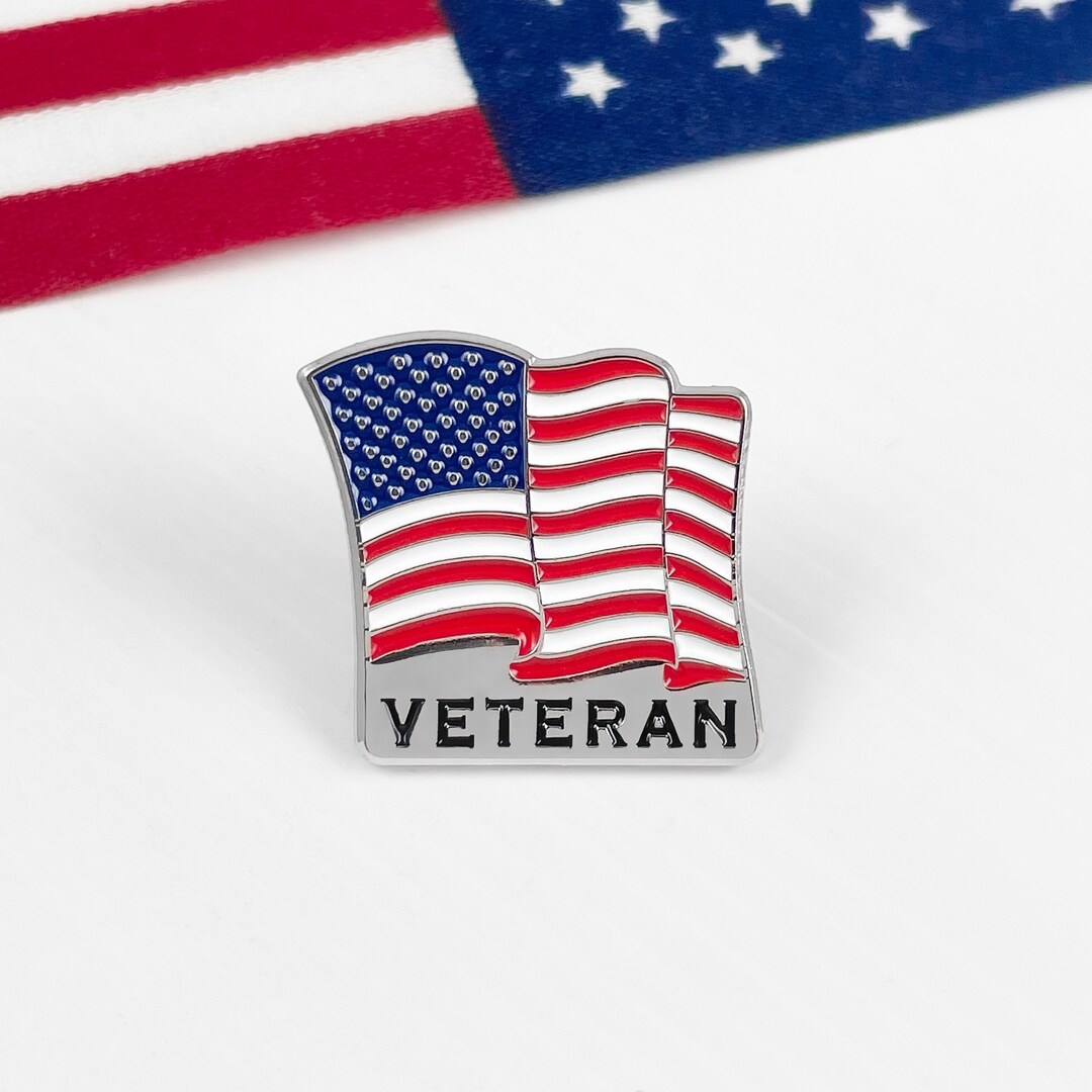 Bold Veteran Flag Pin - Etsy