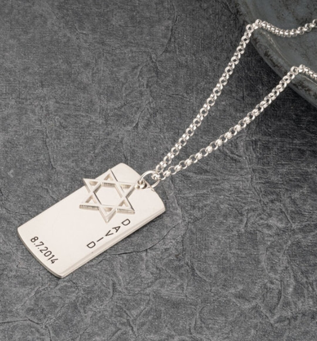 Star of David Army Tag Military Tag Idf Army Necklace Jewish Army Chain ...