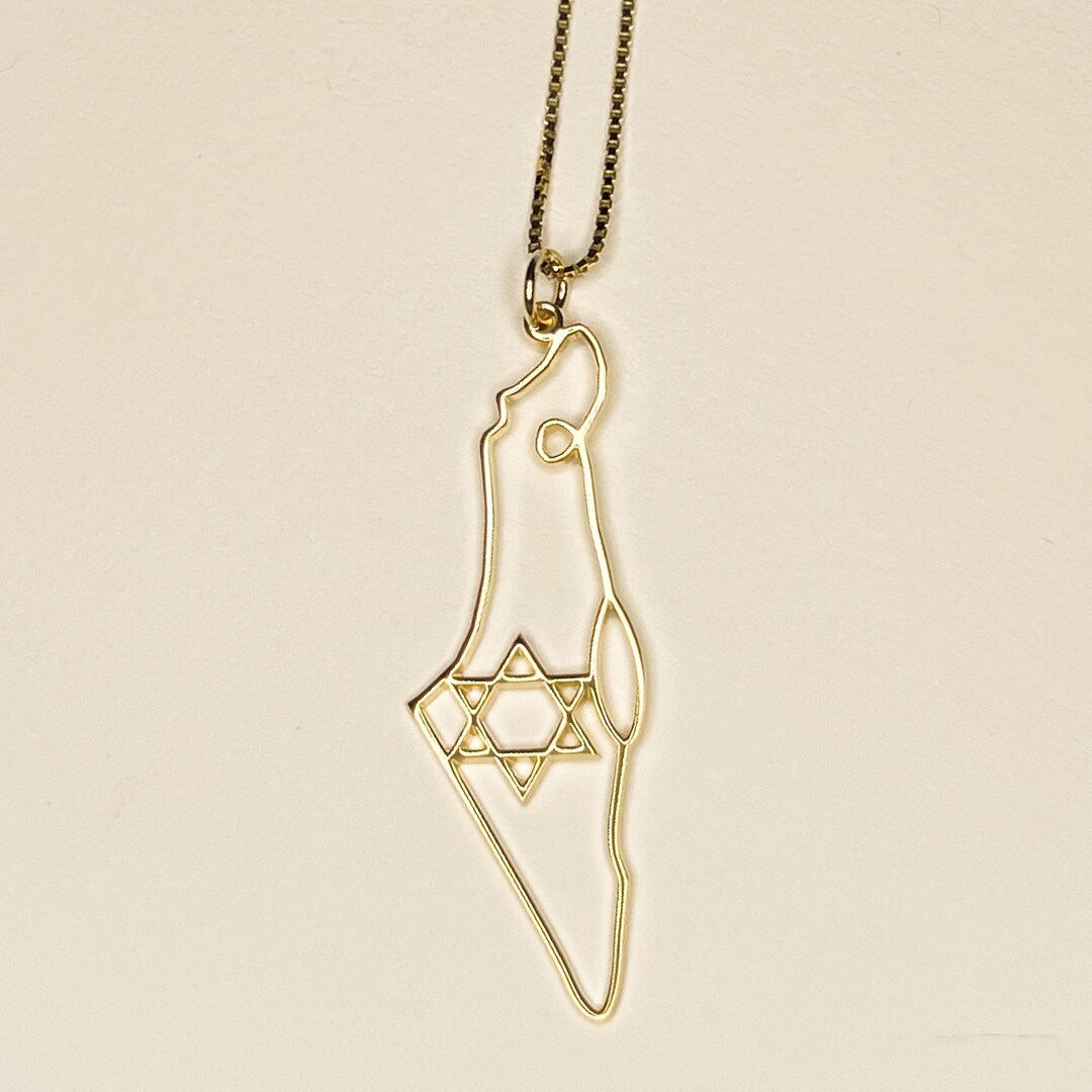 I Stand With Israel Necklace - One Line Israel Magen David Necklace ...