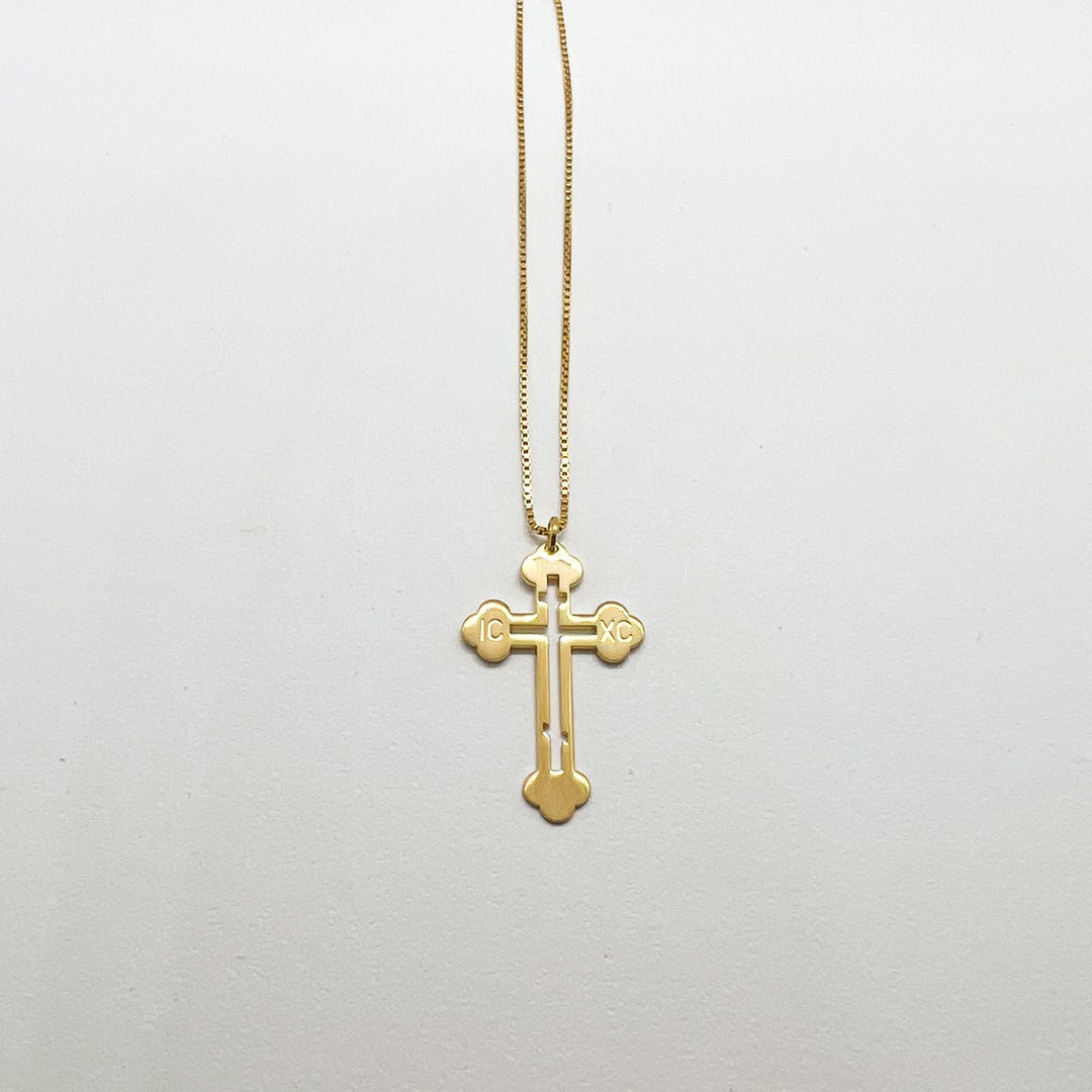 Greek Orthodox Cross Necklace - Jesus Christ Cross Necklace ...