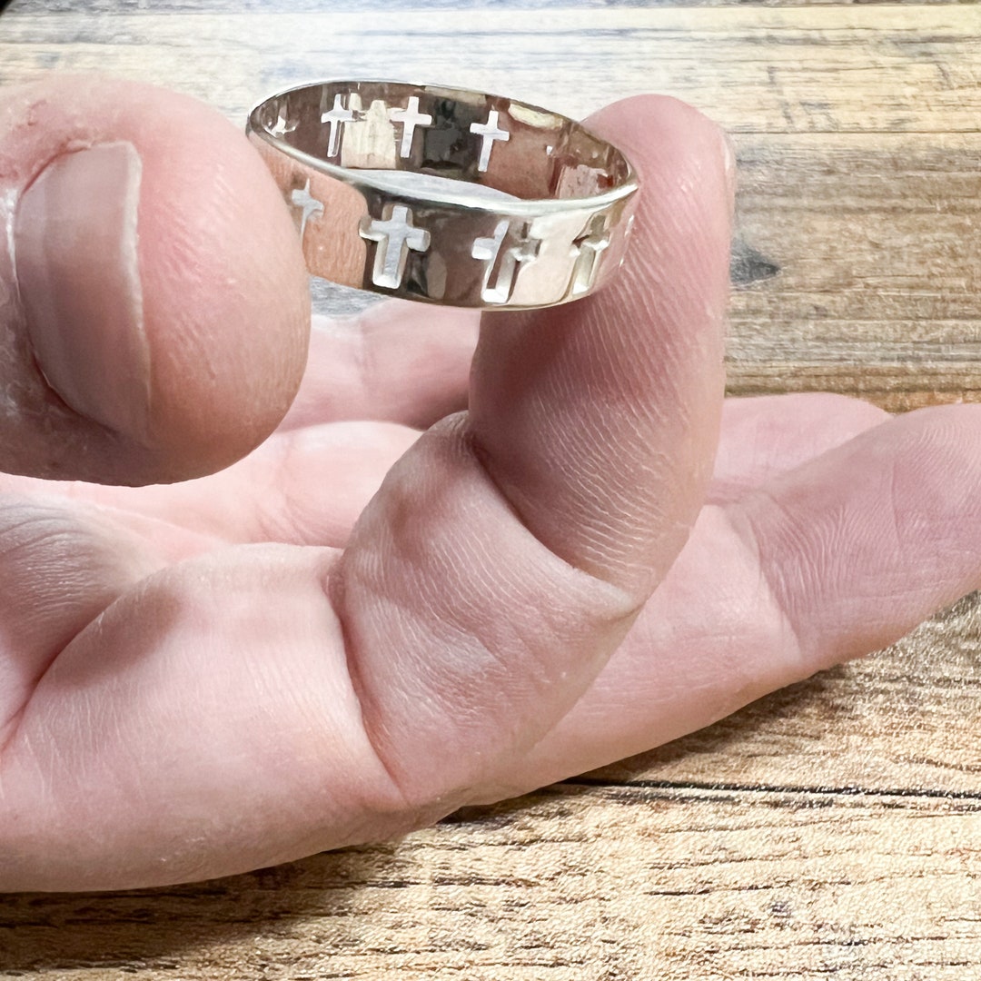 Cut Out Cross Ring - Catholic Ring - Unisex Ring - Faith Ring - Jesus ...