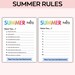 Printable Editable SUMMER Daily Checklist for Kids, Daily Checklist for ...