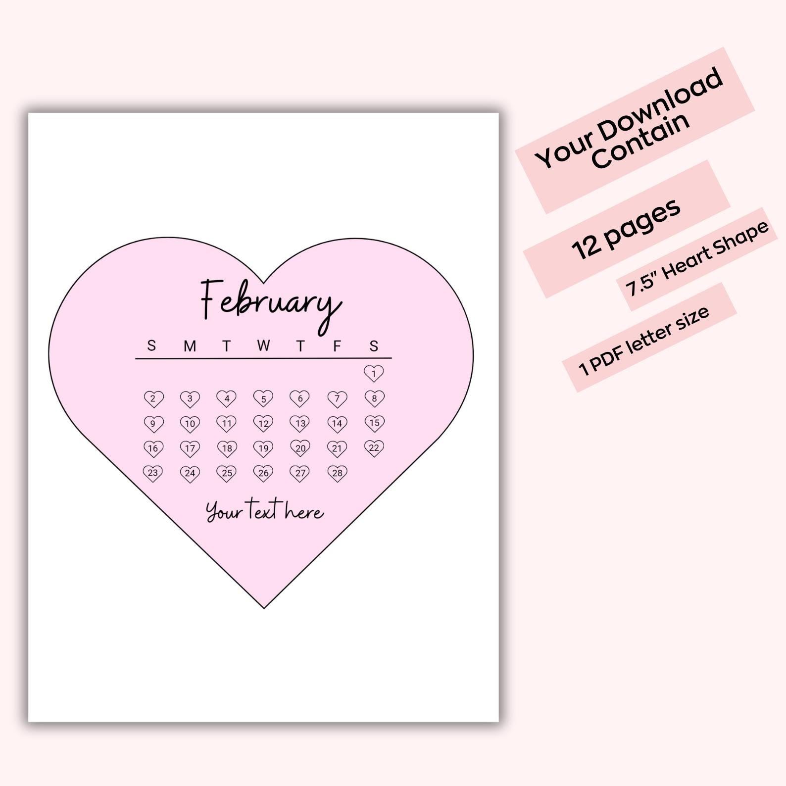 Heart Cake Toppers 2026 Calendar, Burn Away Cake Topper Calendar ...